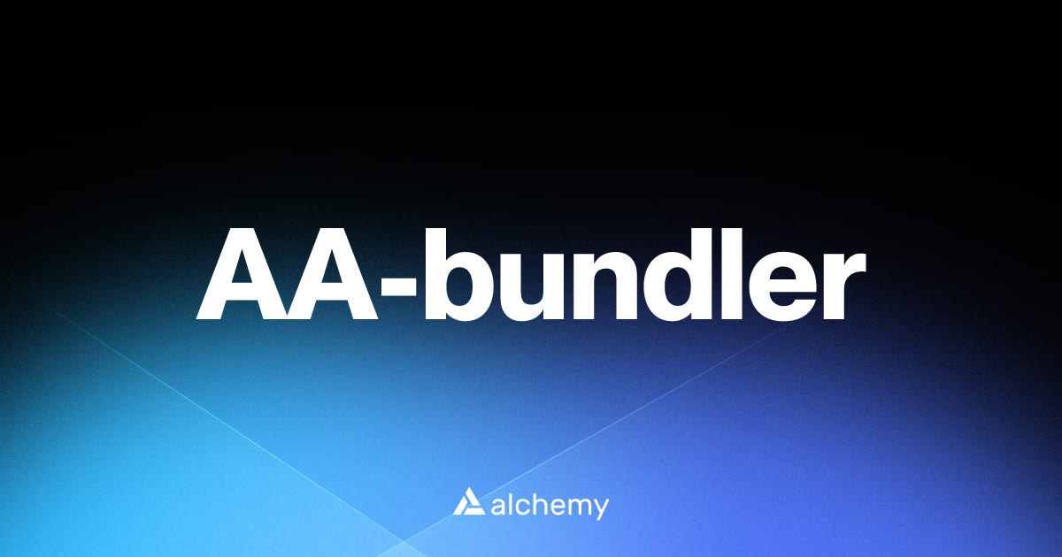 AA-bundler - Web3 Wallet Tools - Alchemy