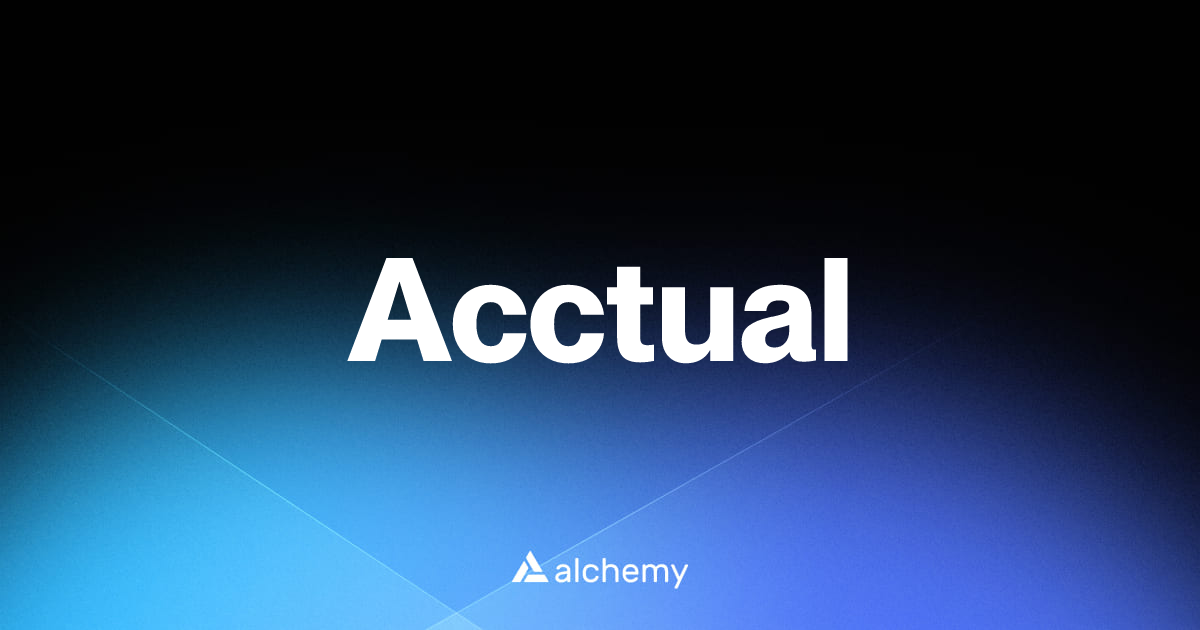 Acctual - Web3 Wallet Tools - Alchemy
