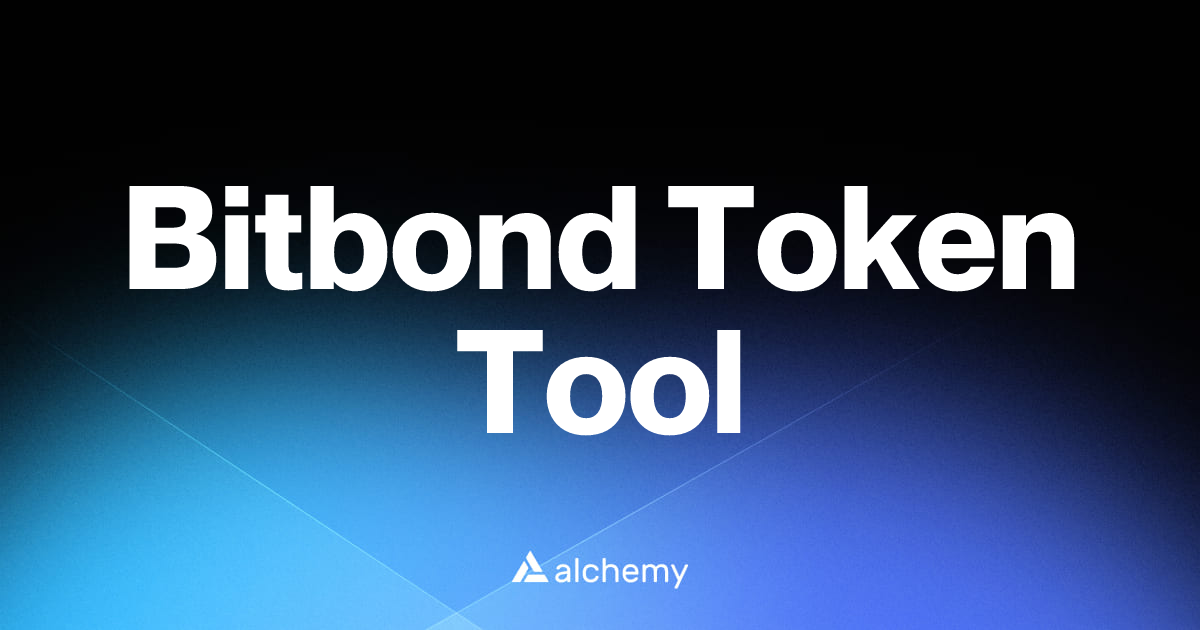 Bitbond Token Tool - Web3 Wallet Tools - Alchemy