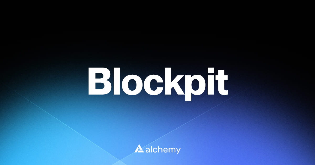 Blockpit - Web3 Wallet Tools - Alchemy