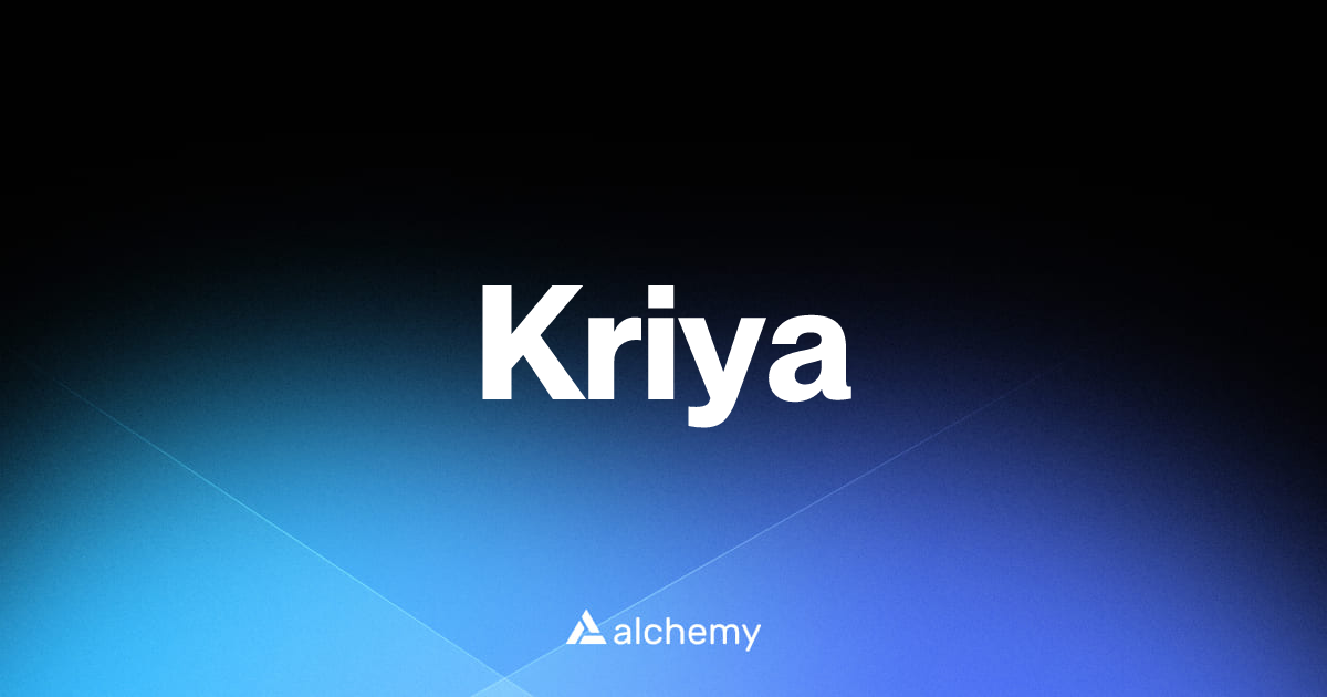 Kriya - DeFi Dapps - Alchemy