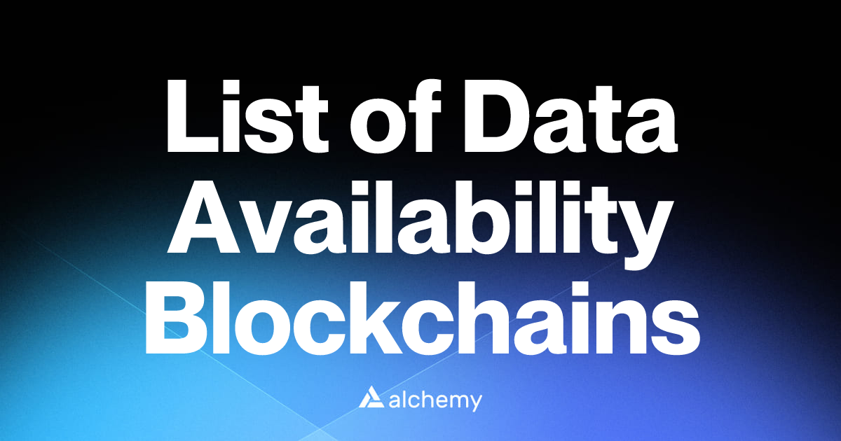 List of 6 Data Availability Blockchains (2025)