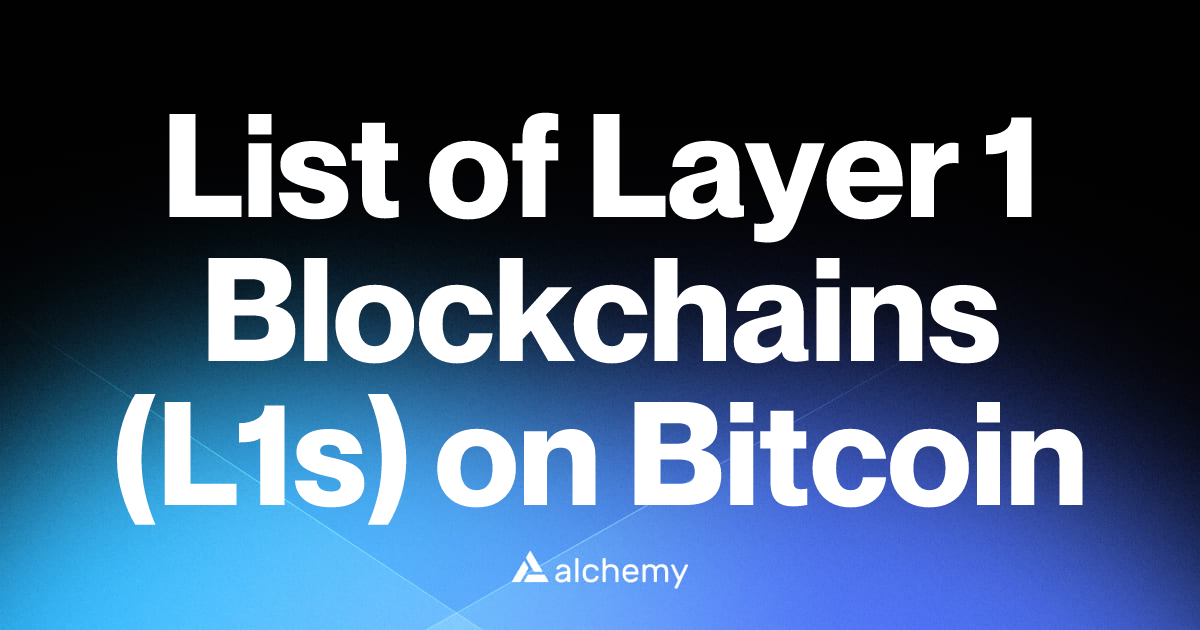 List Of 2 Layer 1 Blockchains L1s On Bitcoin 2025