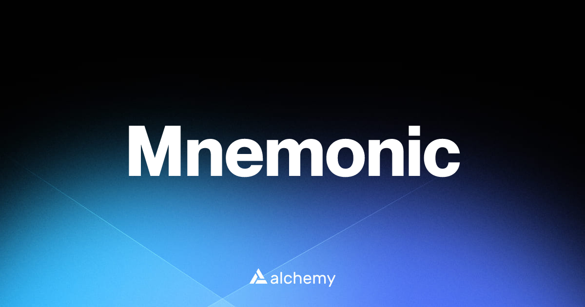 Mnemonic - NFT Tools - Alchemy