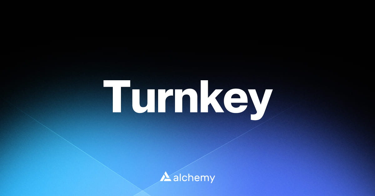 Turnkey - Web3 Wallet Tools - Alchemy